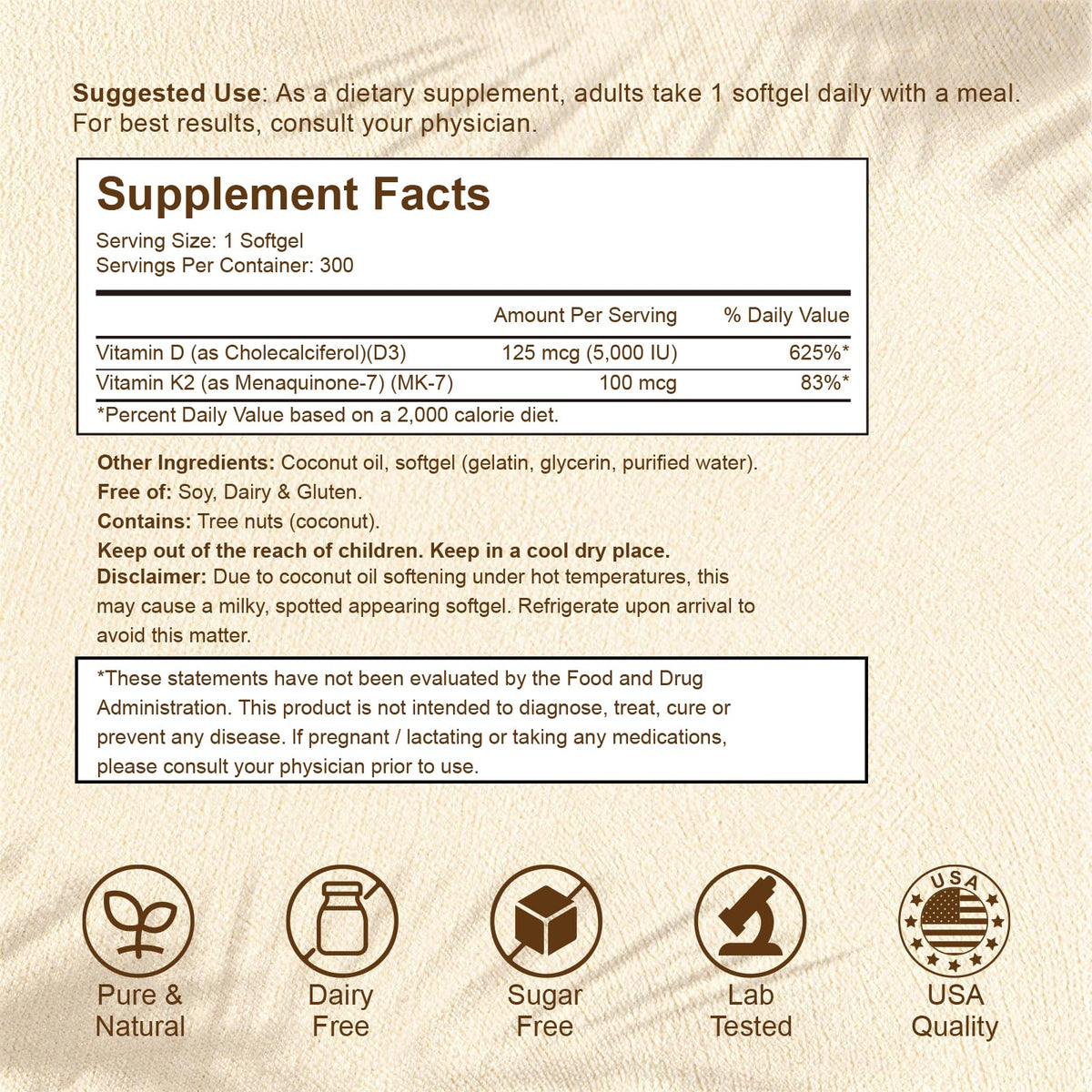High potency Vitamin D3 5000 IU