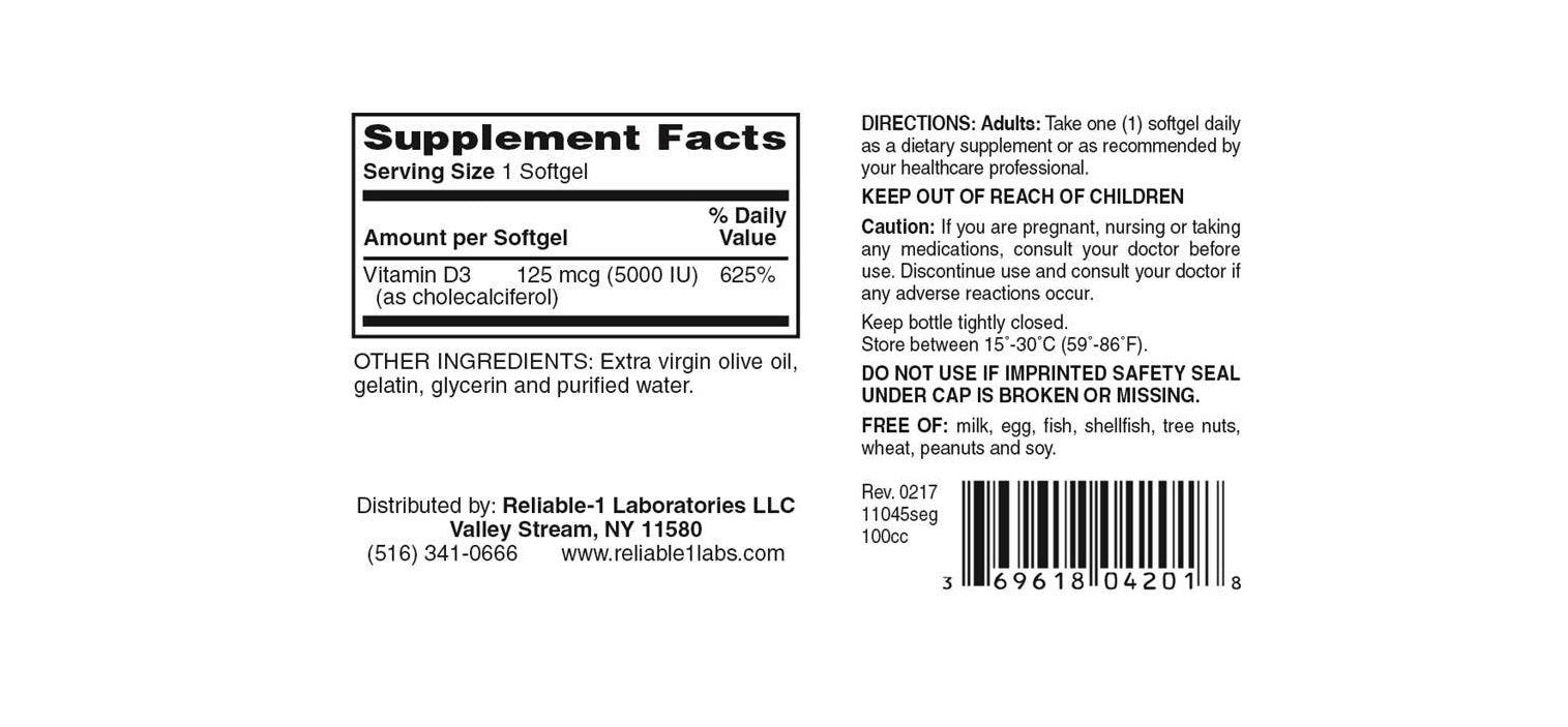 High potency Vitamin D3 5000 IU