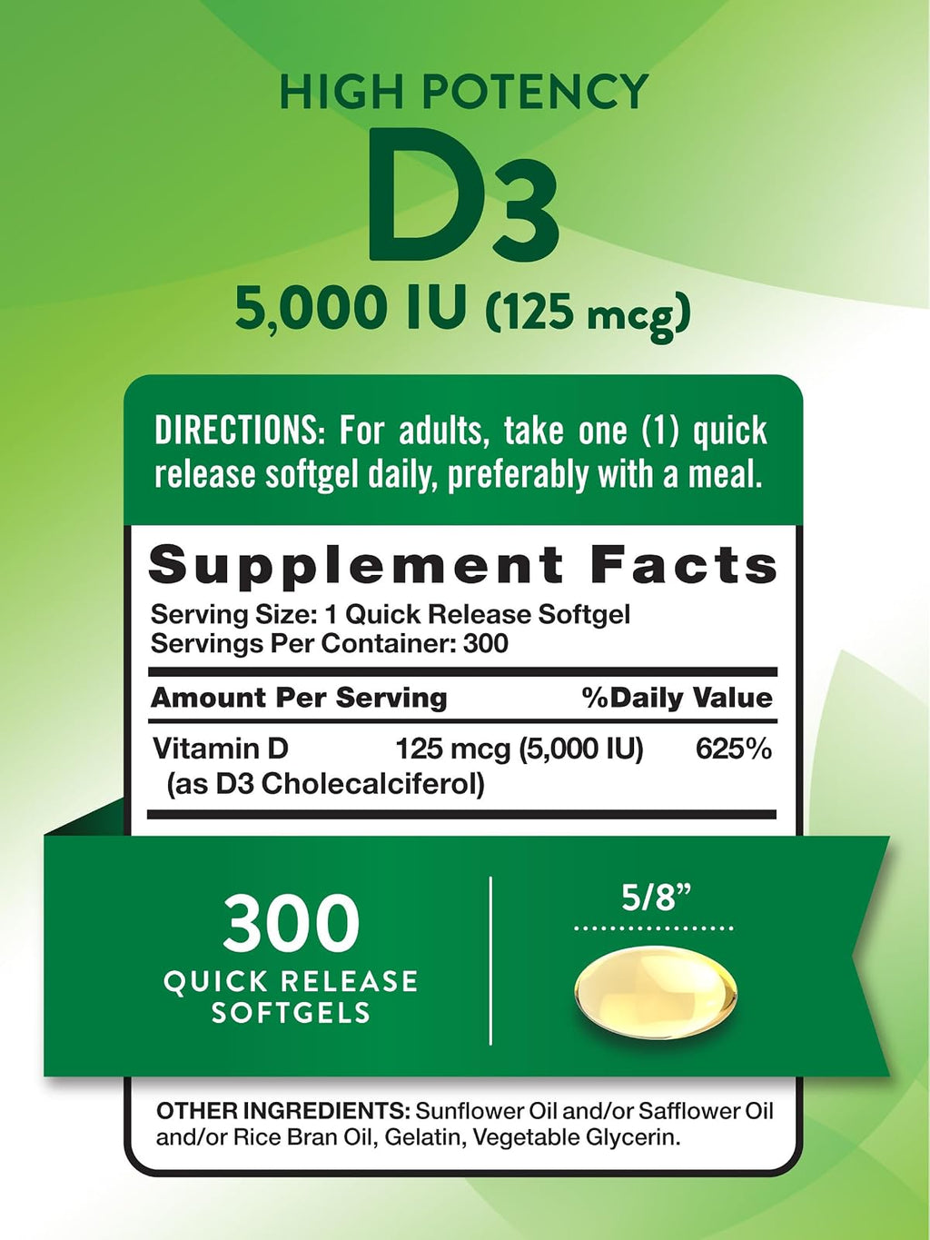 high potency vitamin D3 5000 IU