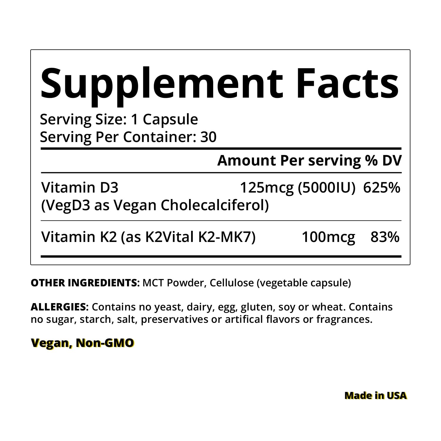 High potency vitamin D3 5000 IU