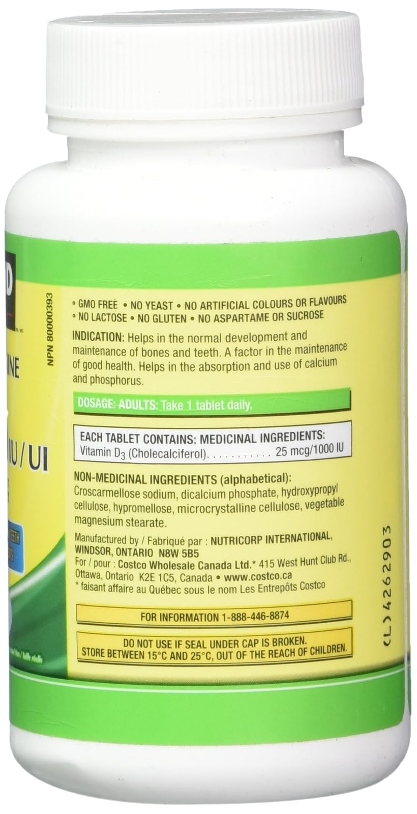 High potency vitamin D3 for bone health