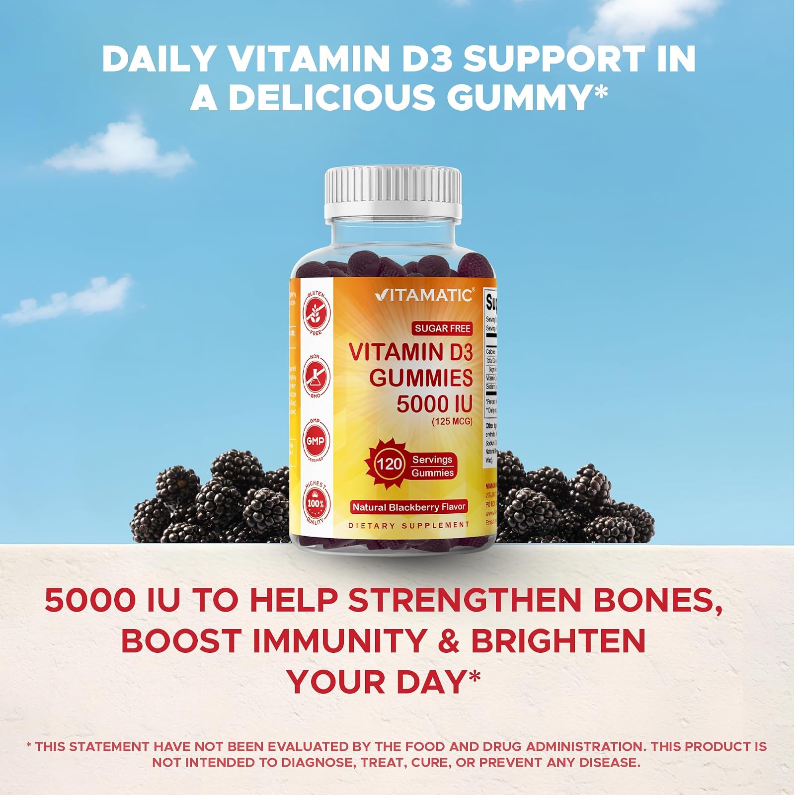High potency vitamin D3 for energy boost