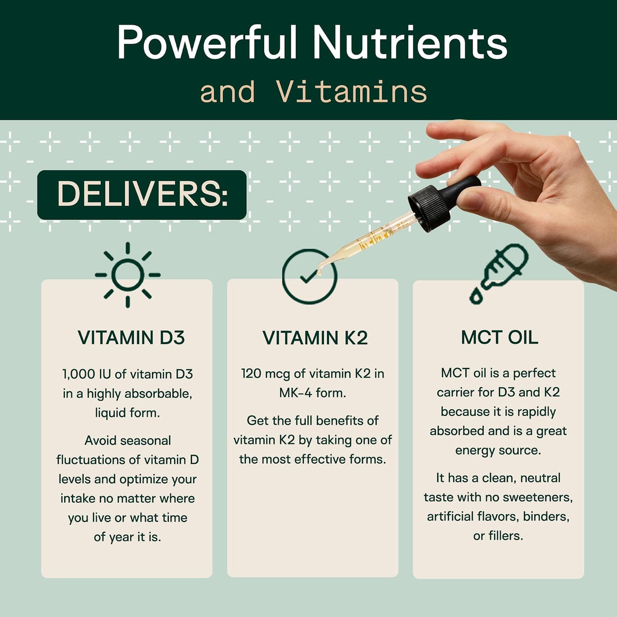 High potency Vitamin D3 K2 formula