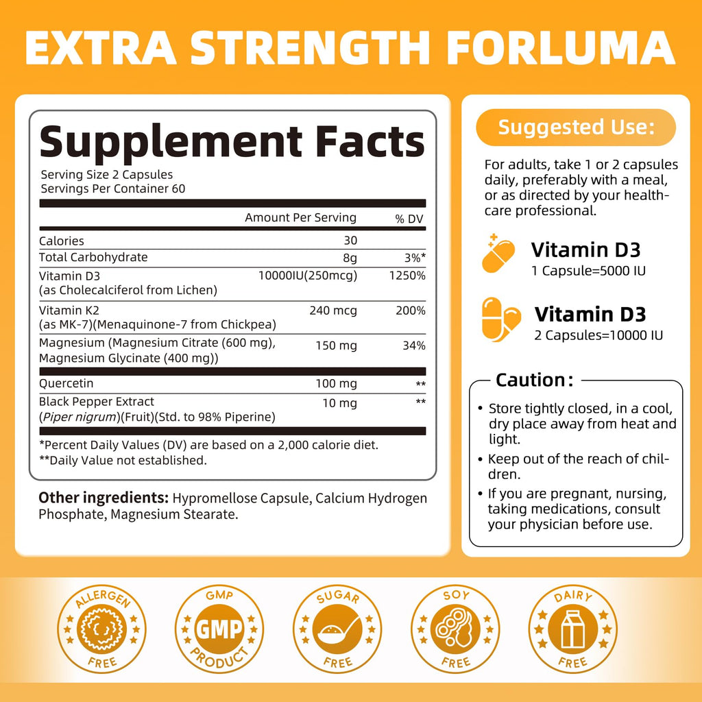 high potency vitamin D3 K2 formula