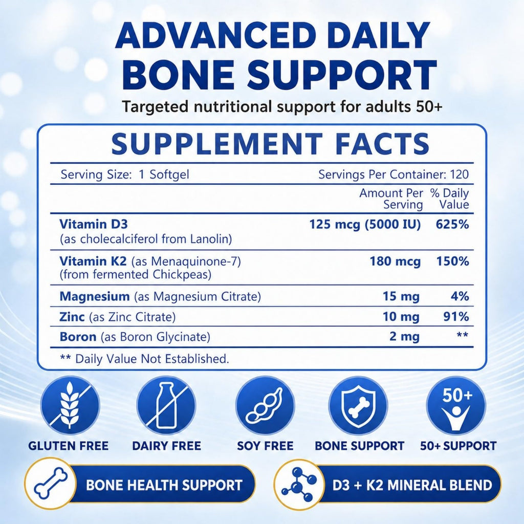 High potency Vitamin D3 K2 softgels