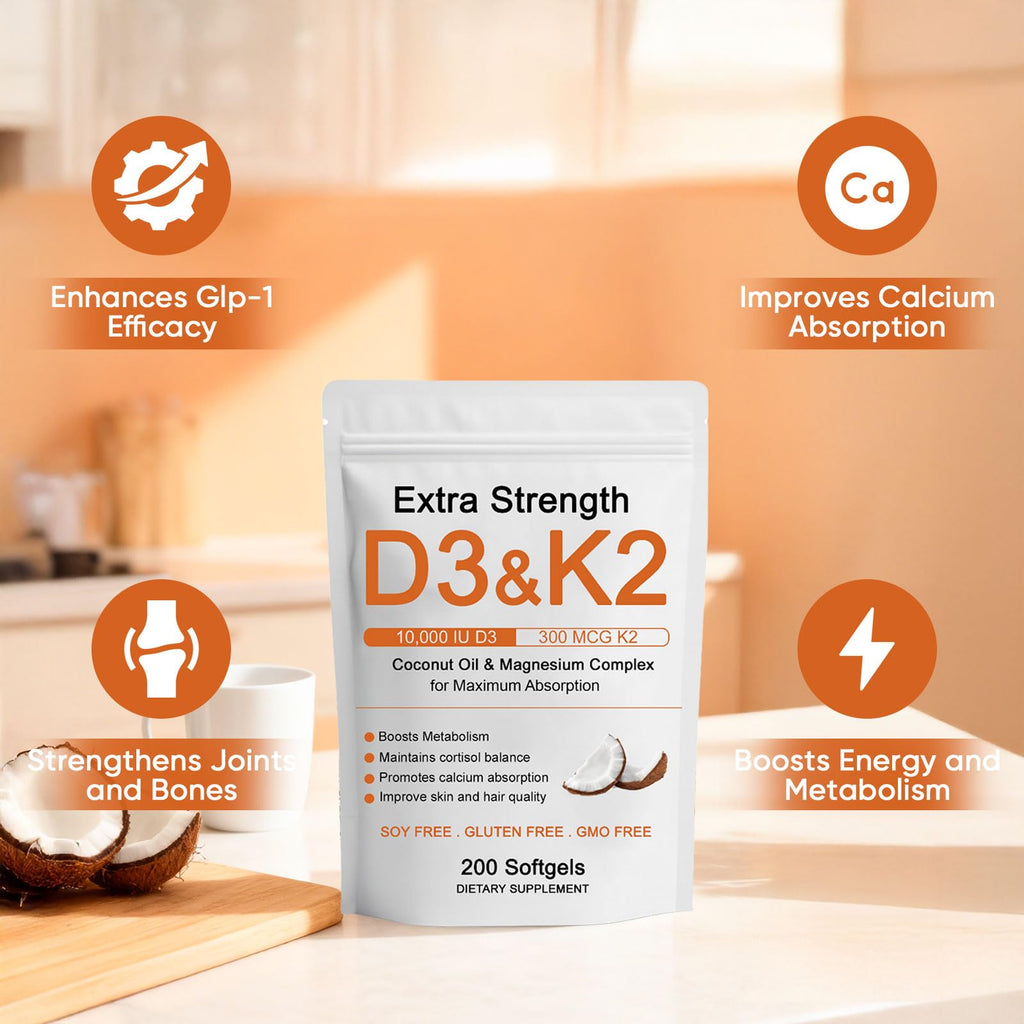 High potency Vitamin D3 K2 supplement