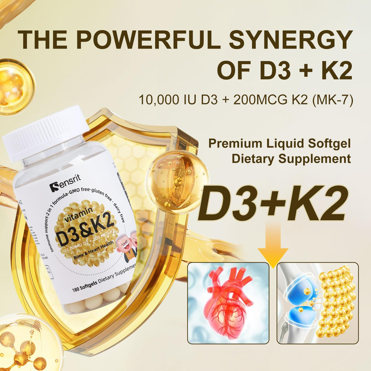 High potency Vitamin D3 K2 supplement