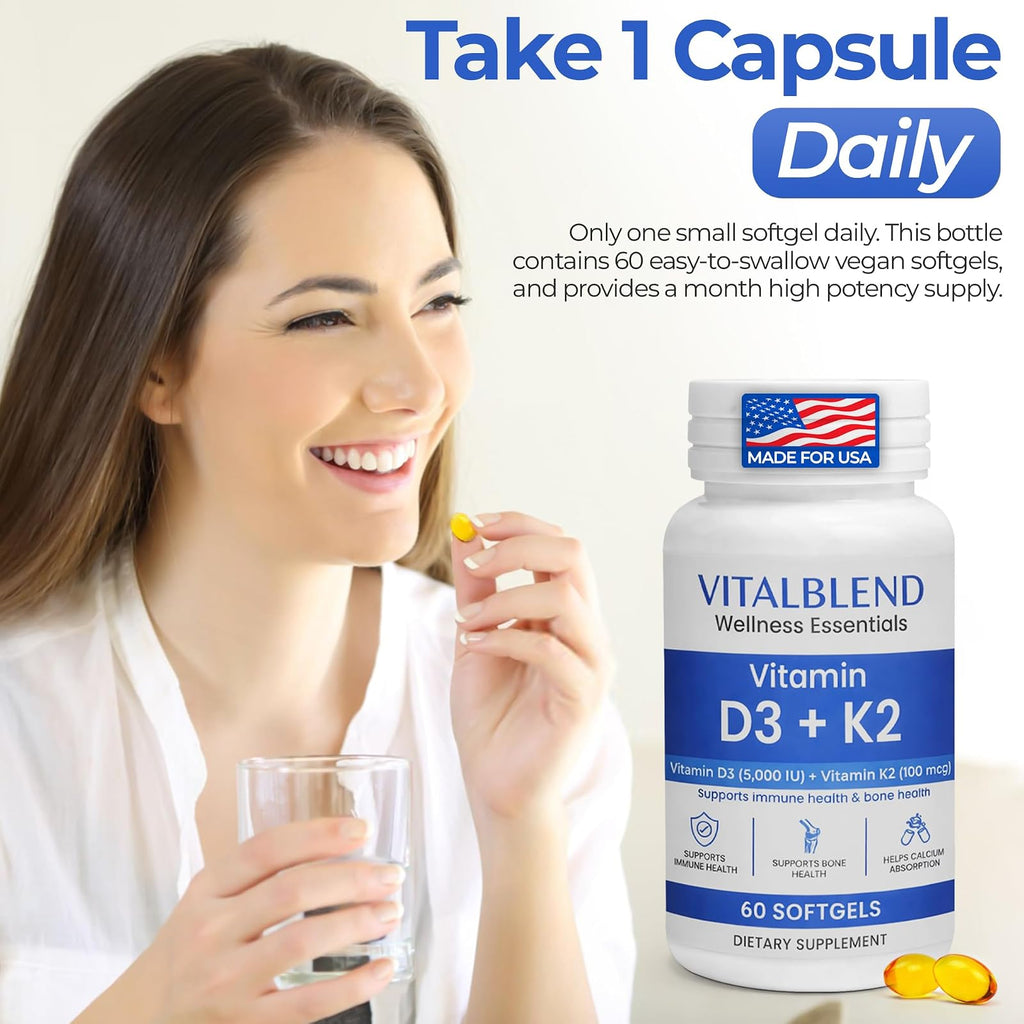 High potency Vitamin D3 K2 supplement