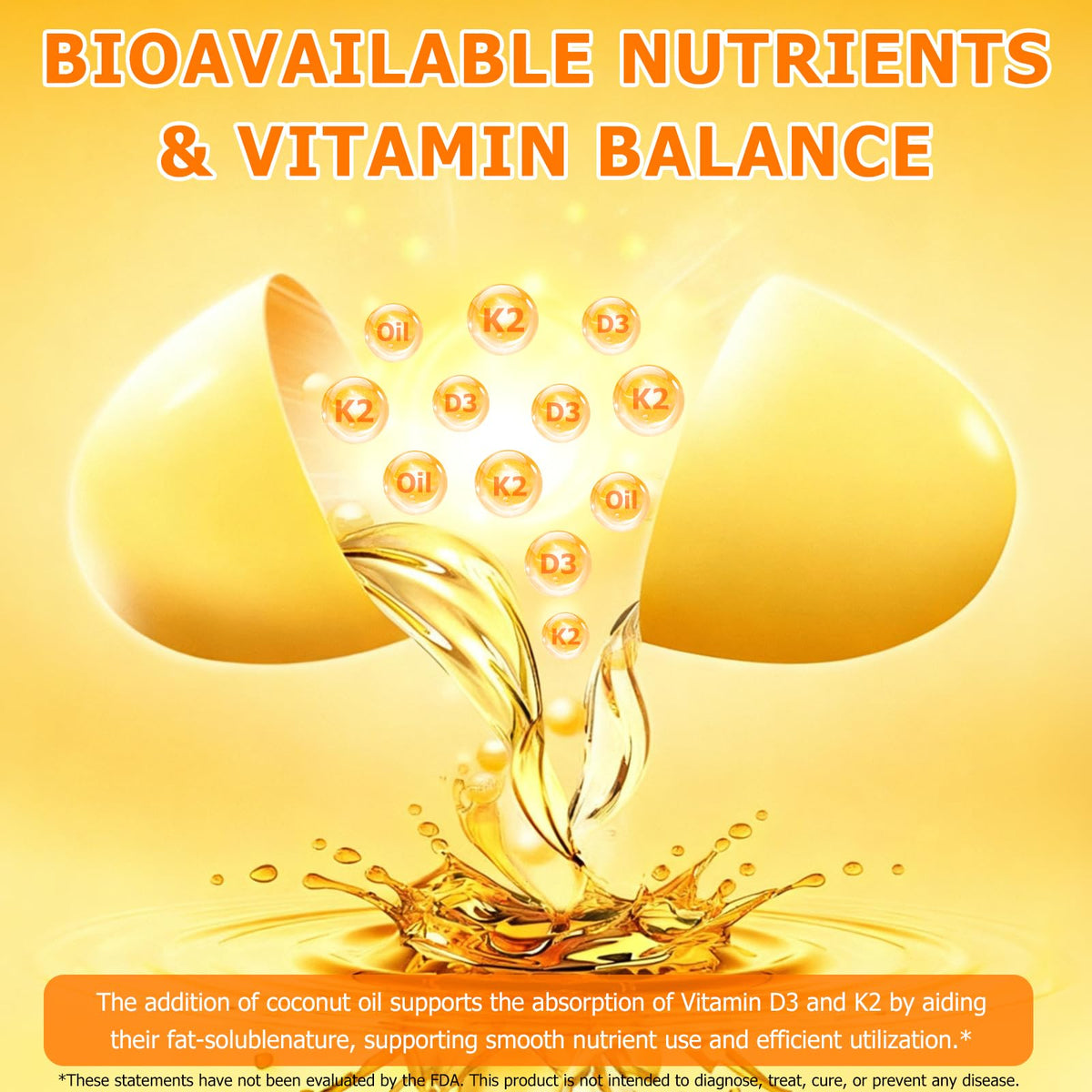 High potency Vitamin D3 K2 supplement