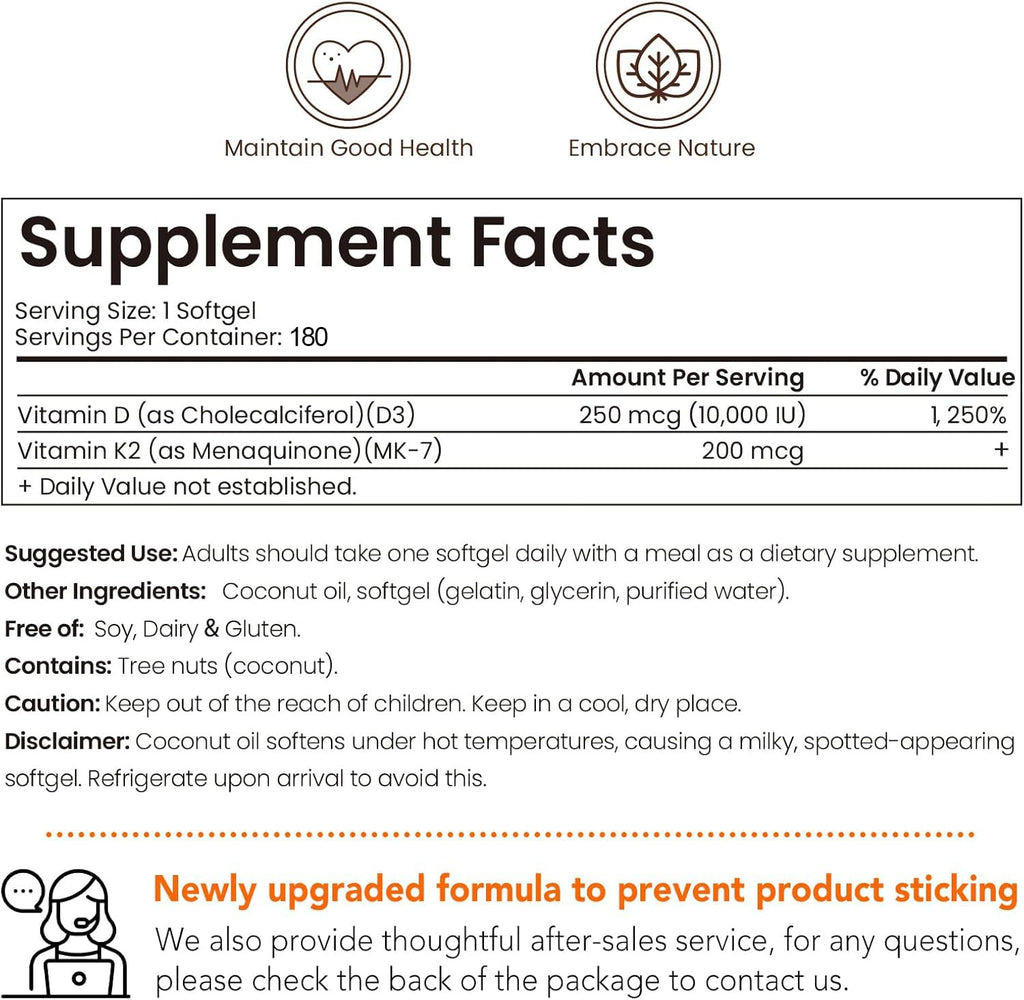High potency Vitamin D3 K2 supplement