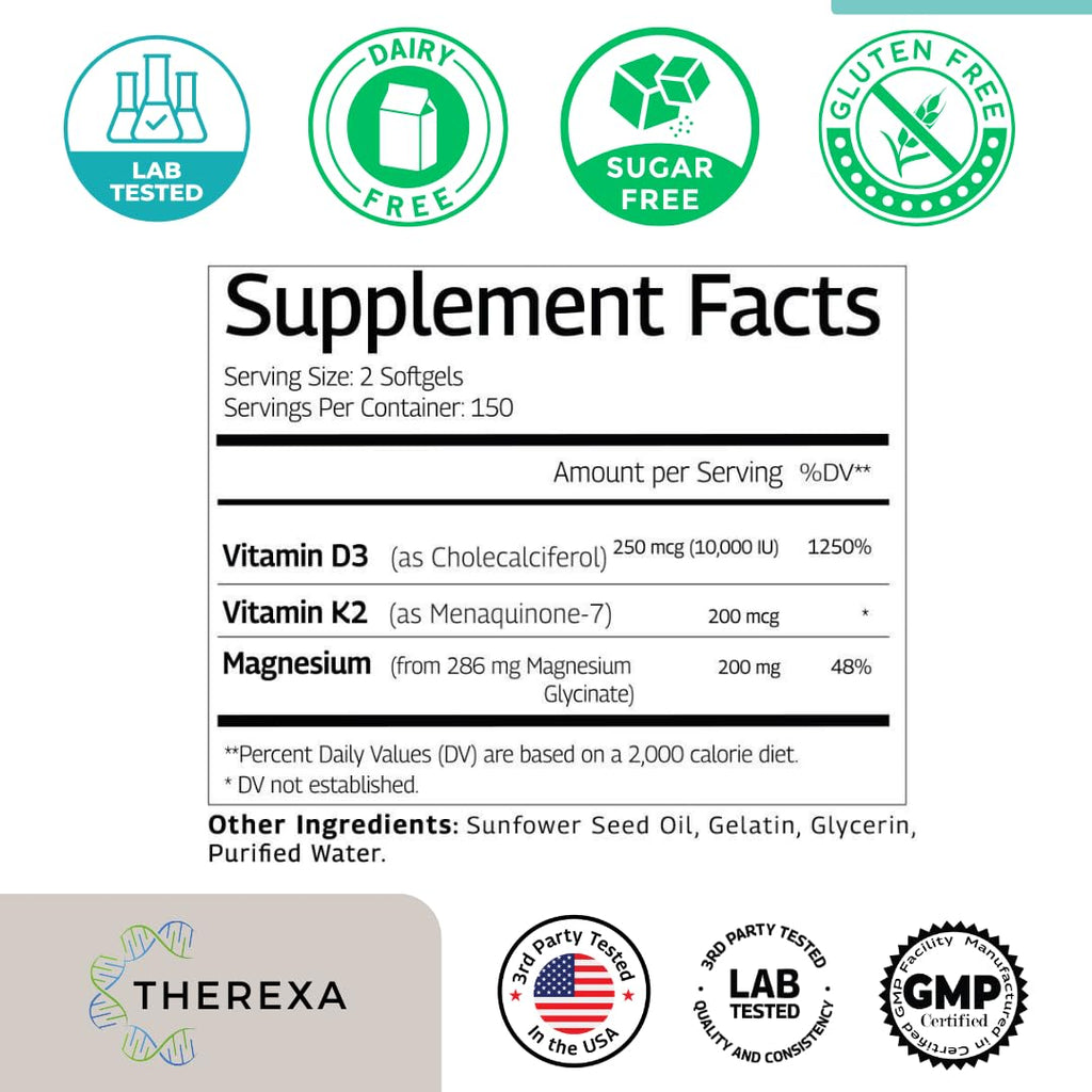 High potency Vitamin D3 K2 supplement