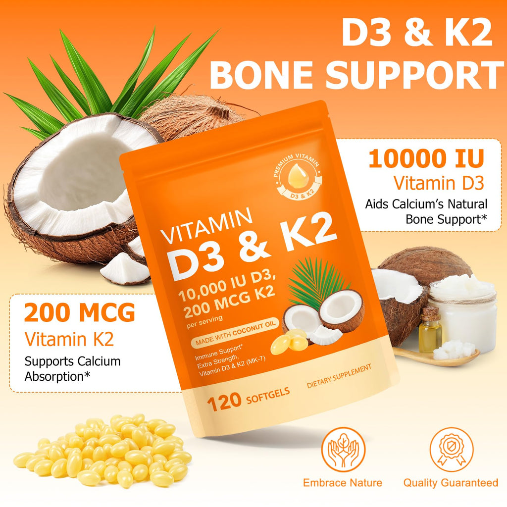 High potency Vitamin D3 K2 supplement