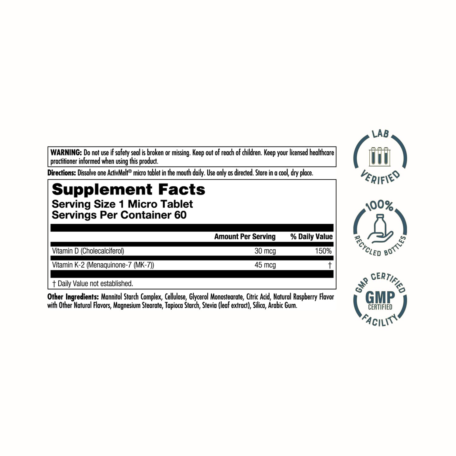 high potency vitamin D3 K2 supplement