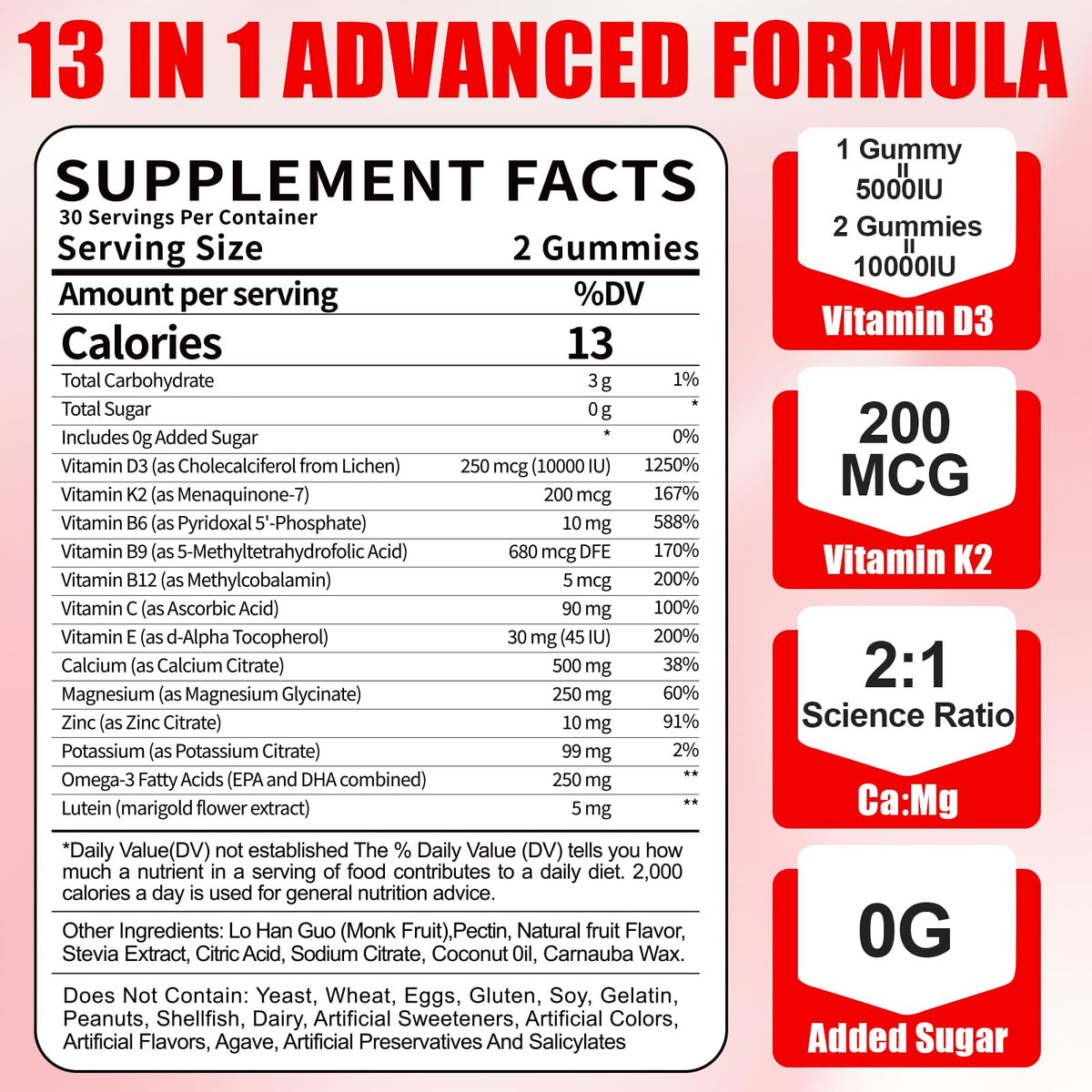 High potency Vitamin D3 K2 supplement