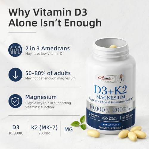 High potency vitamin D3 K2 with magnesium