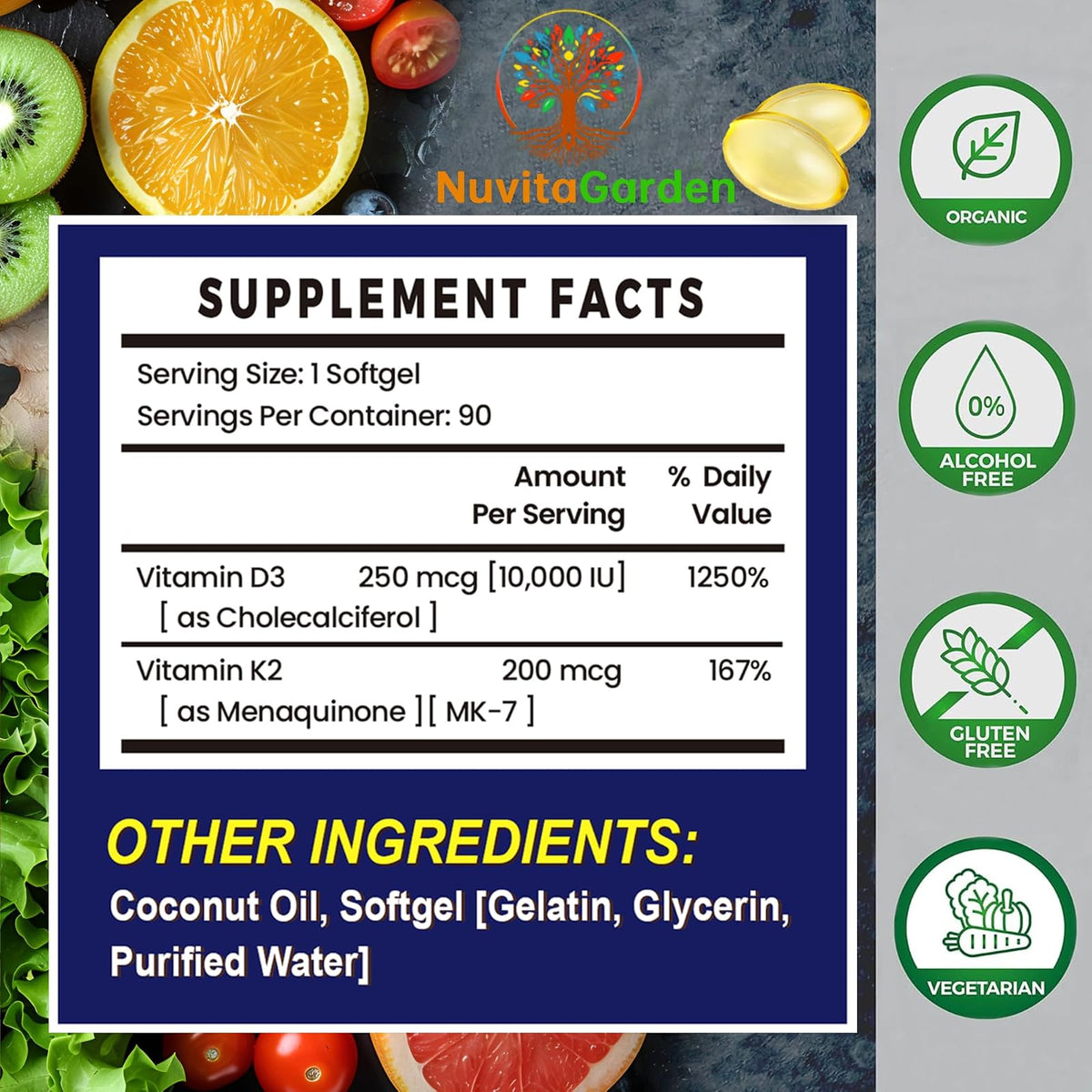 high potency Vitamin D3 K2
