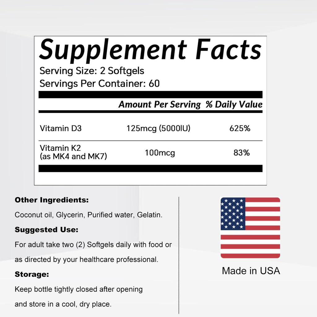 high potency Vitamin D3 K2
