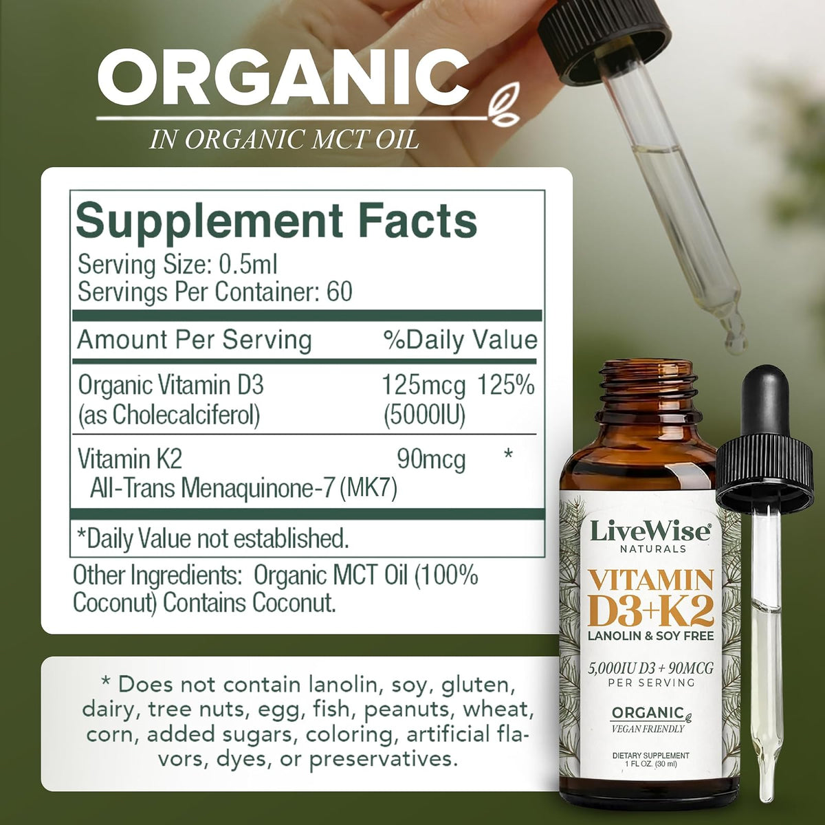 High potency vitamin D3 K2