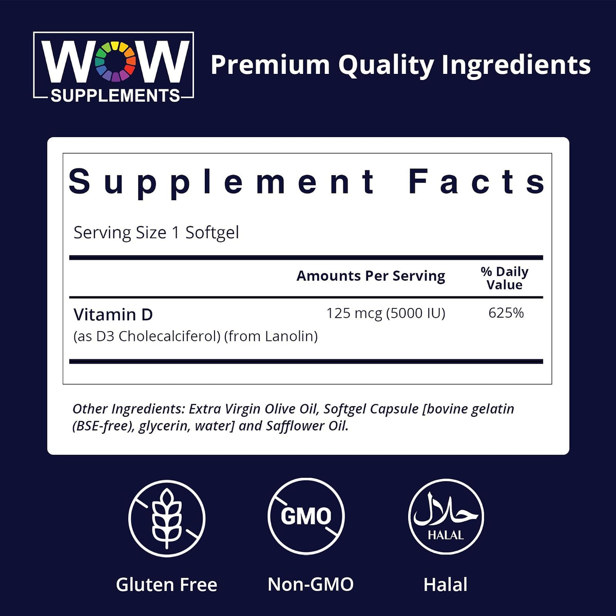 High potency vitamin D3 softgels