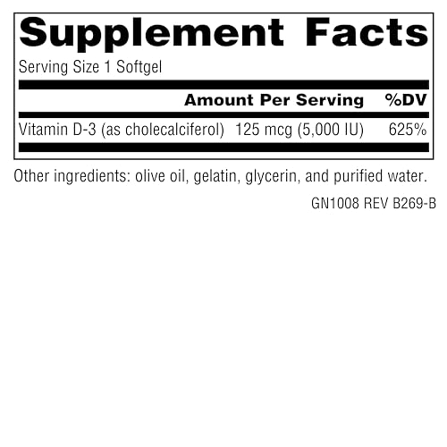 High potency Vitamin D3 softgels