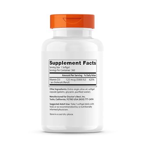 High potency vitamin D3 softgels