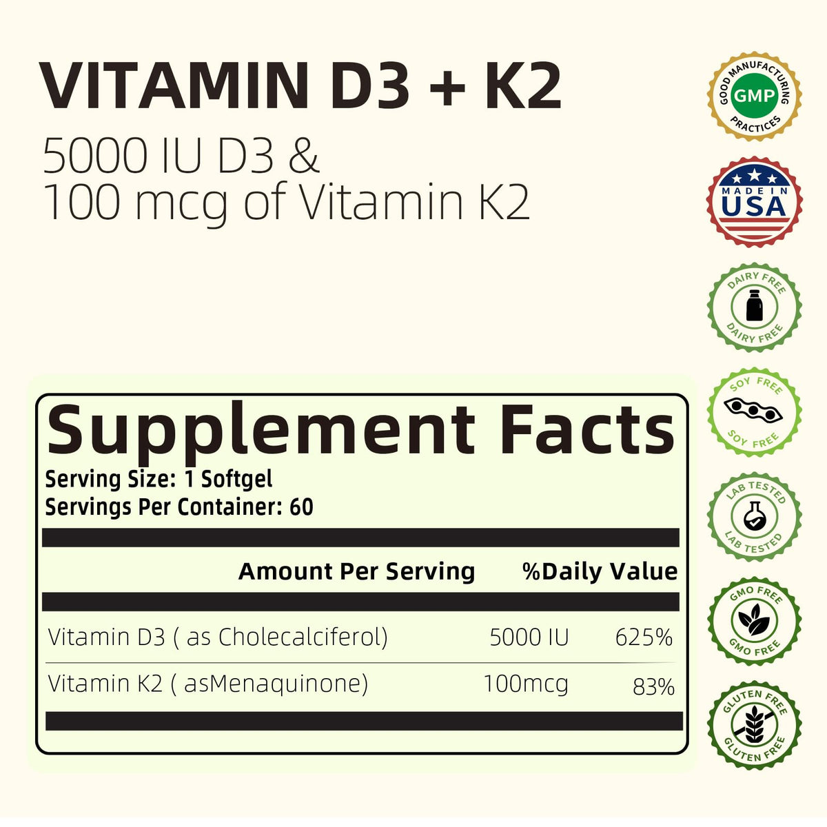 High potency Vitamin D3 softgels