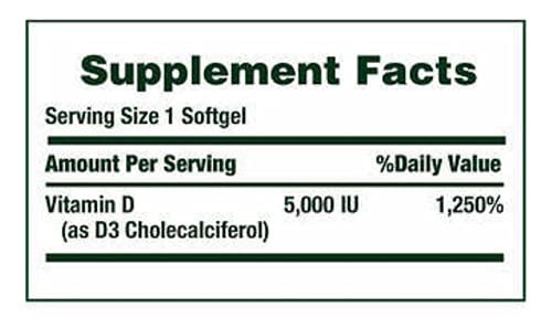 High potency Vitamin D3 softgels