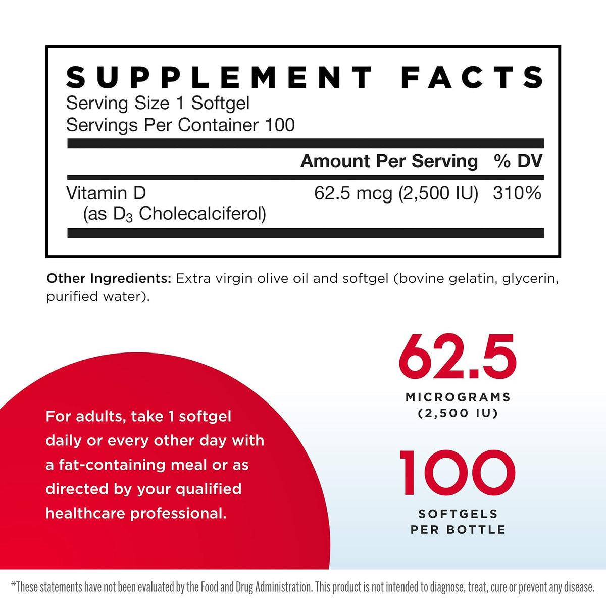 high potency Vitamin D3 softgels