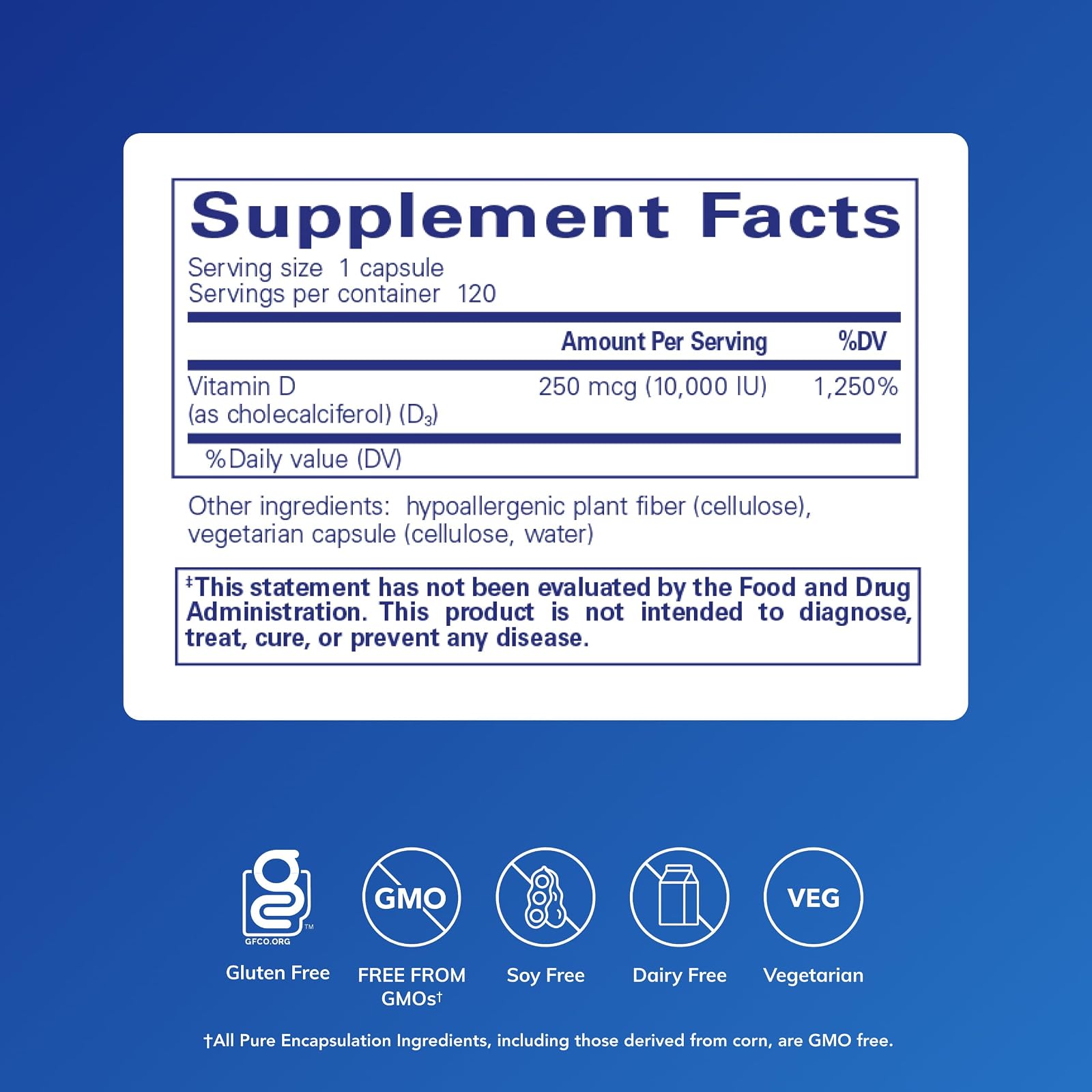 High potency Vitamin D3 supplement