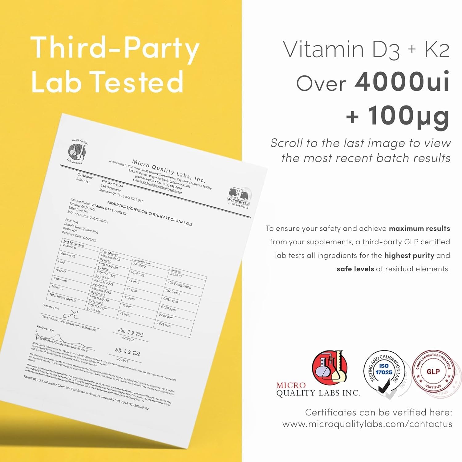 High potency Vitamin D3 tablets