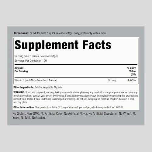 high potency Vitamin E 1000 IU