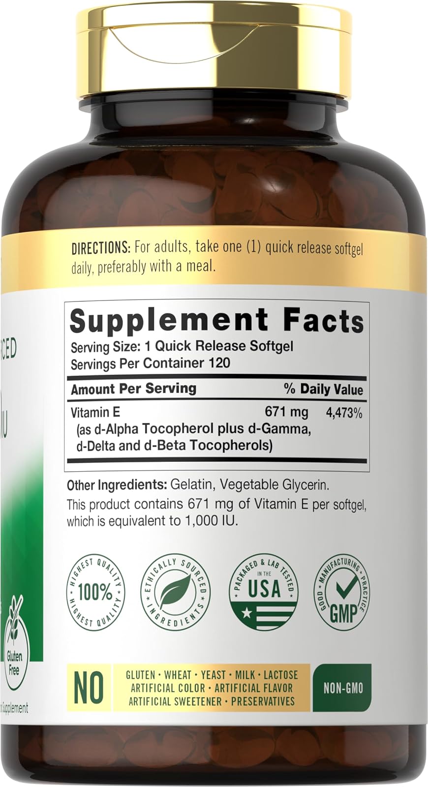 High potency vitamin E 1000 IU
