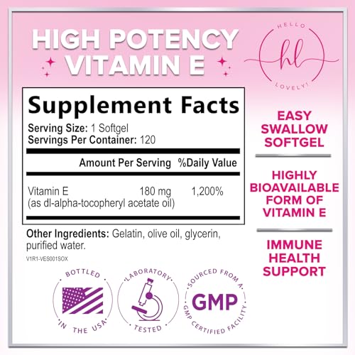 High potency vitamin E 180 mg