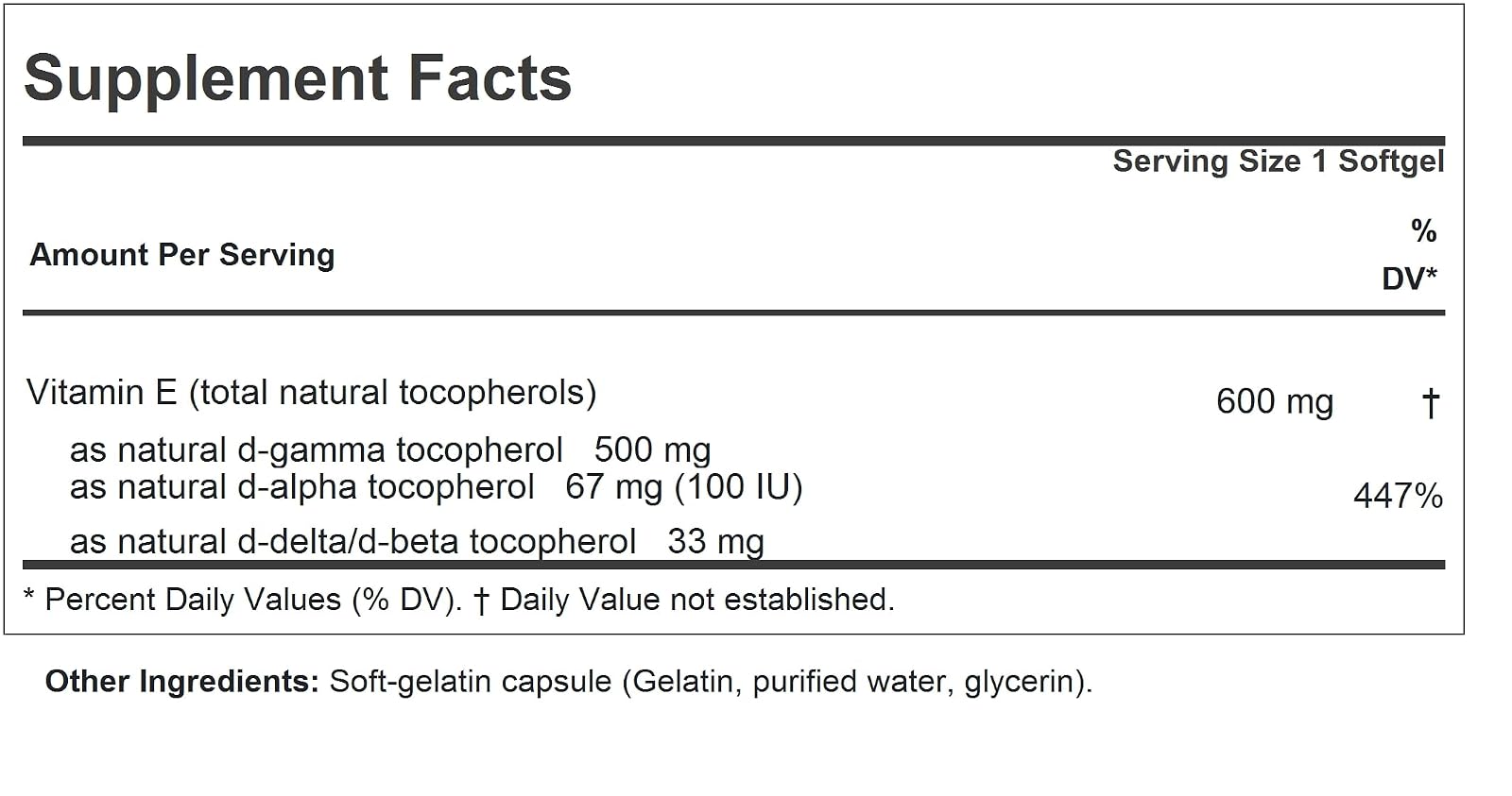 High potency vitamin E 500 mg