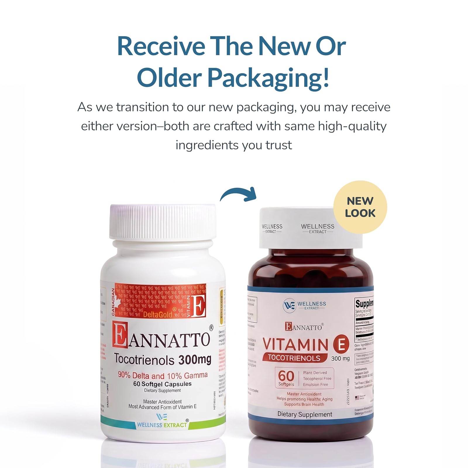 High potency vitamin E softgels