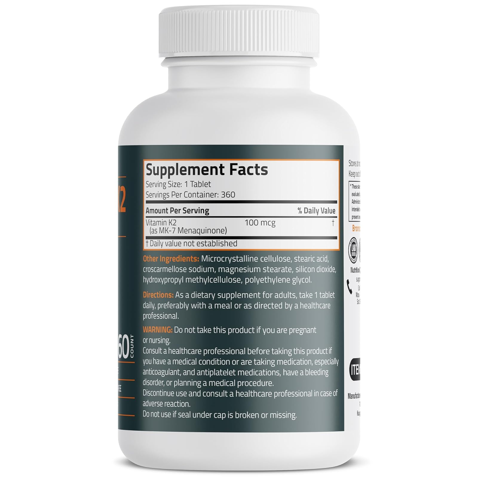 high potency vitamin K2 MK-7 tablets