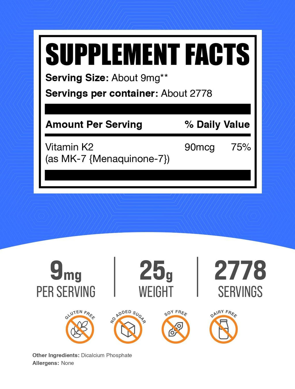 High potency Vitamin K2 MK-7