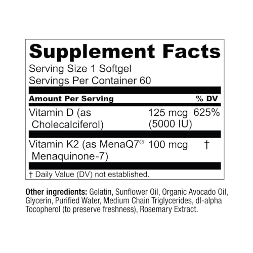 High potency vitamin K2 MK7 softgels