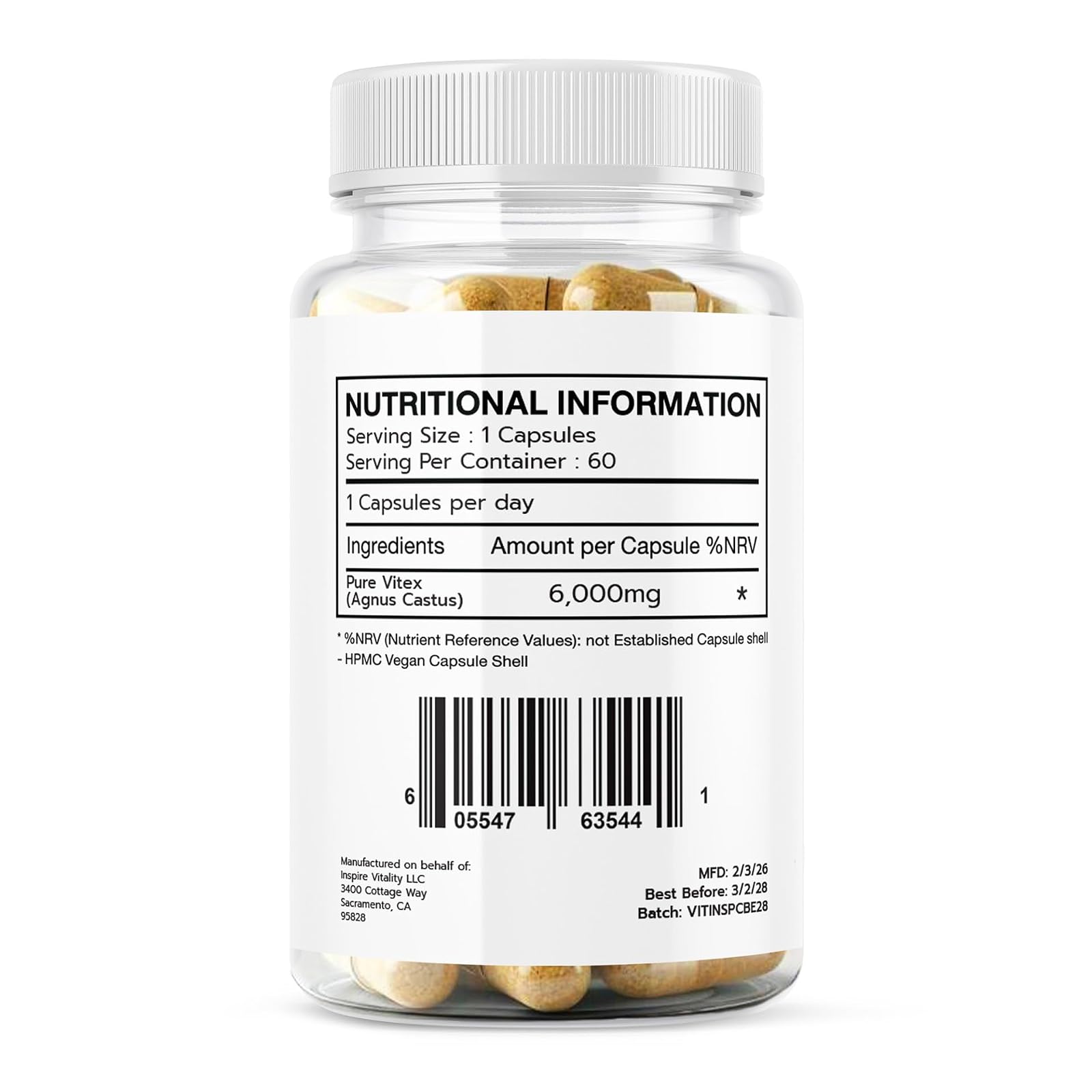 High potency Vitex 6000 mg supplement