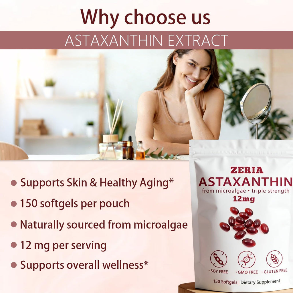 High potency ZERIA Astaxanthin 12 mg