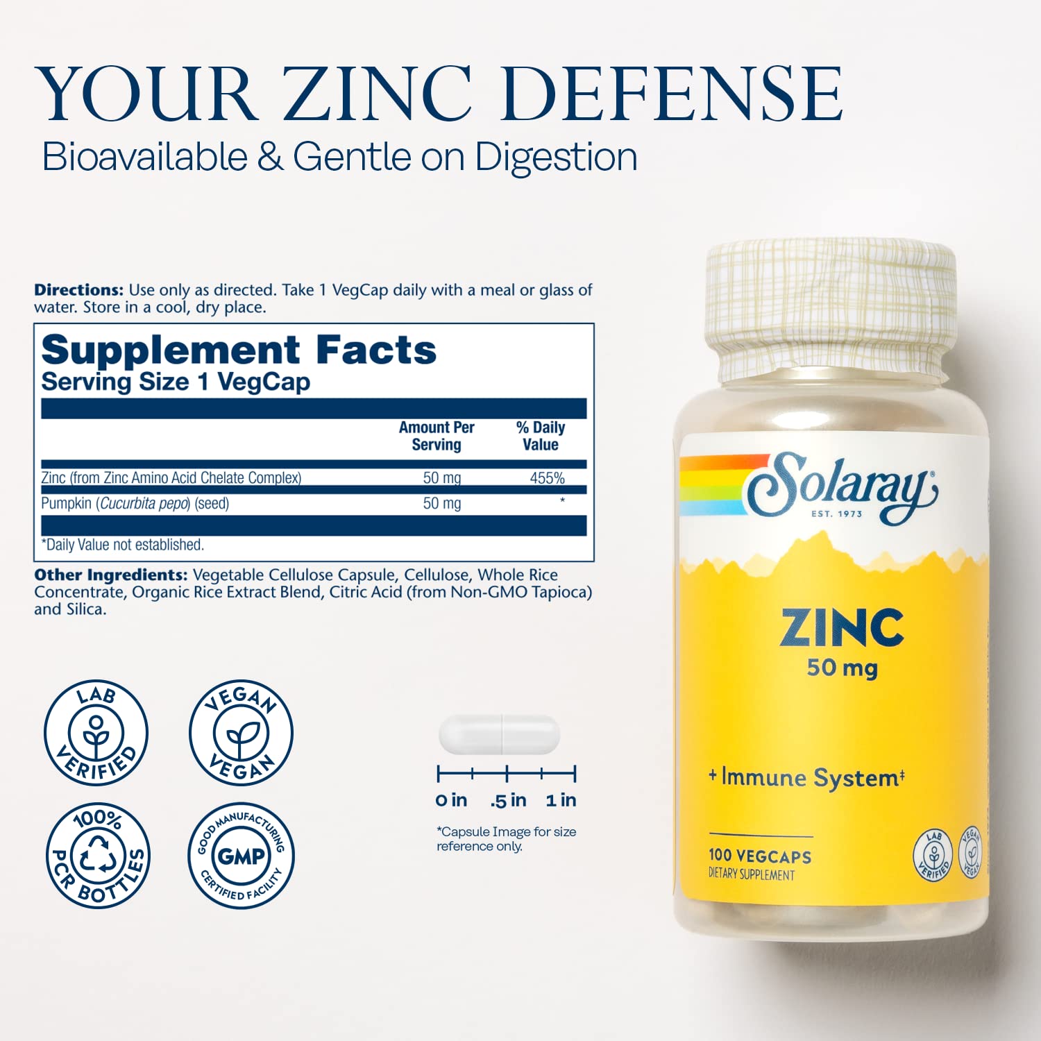 high potency zinc 50 mg supplement