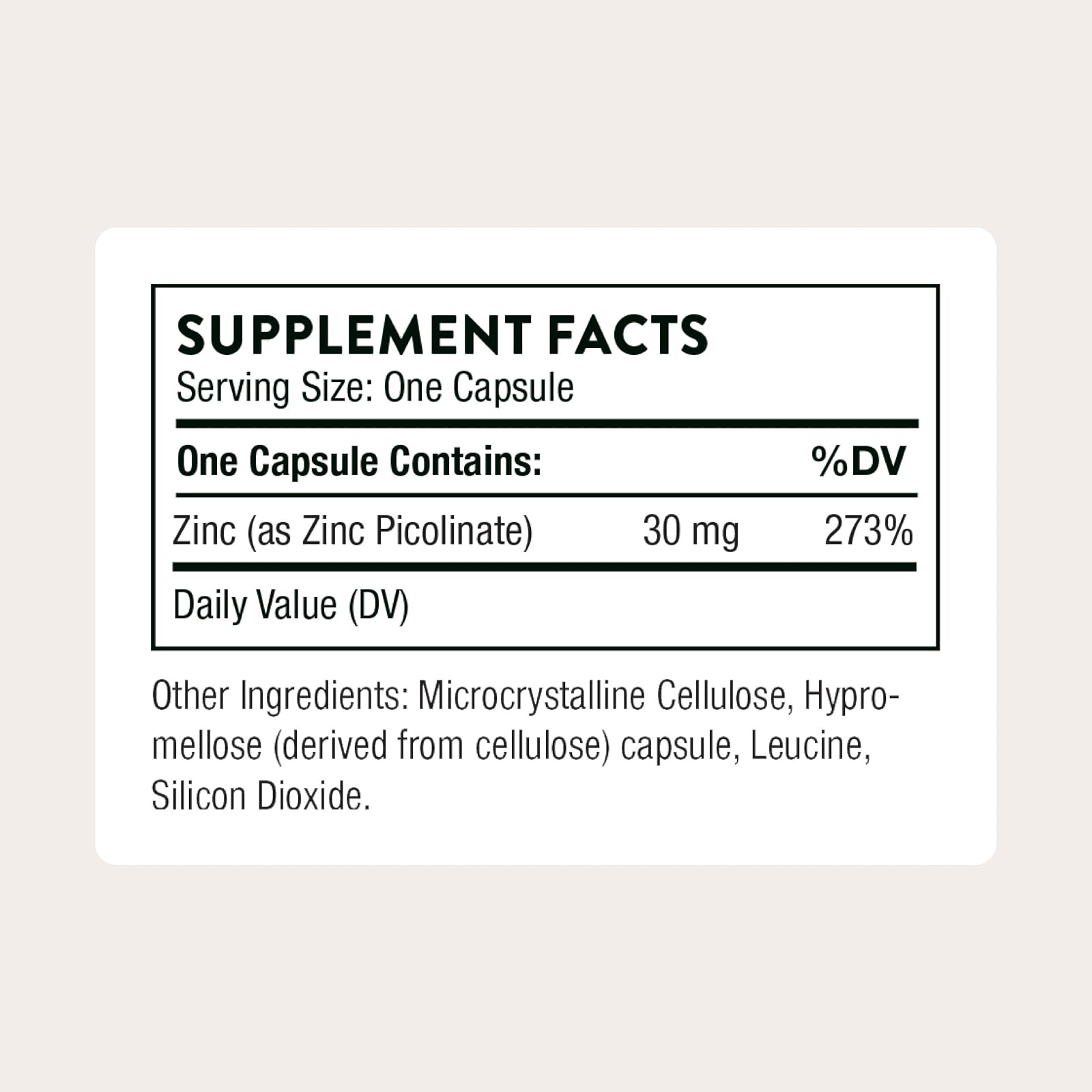 high potency zinc picolinate supplement