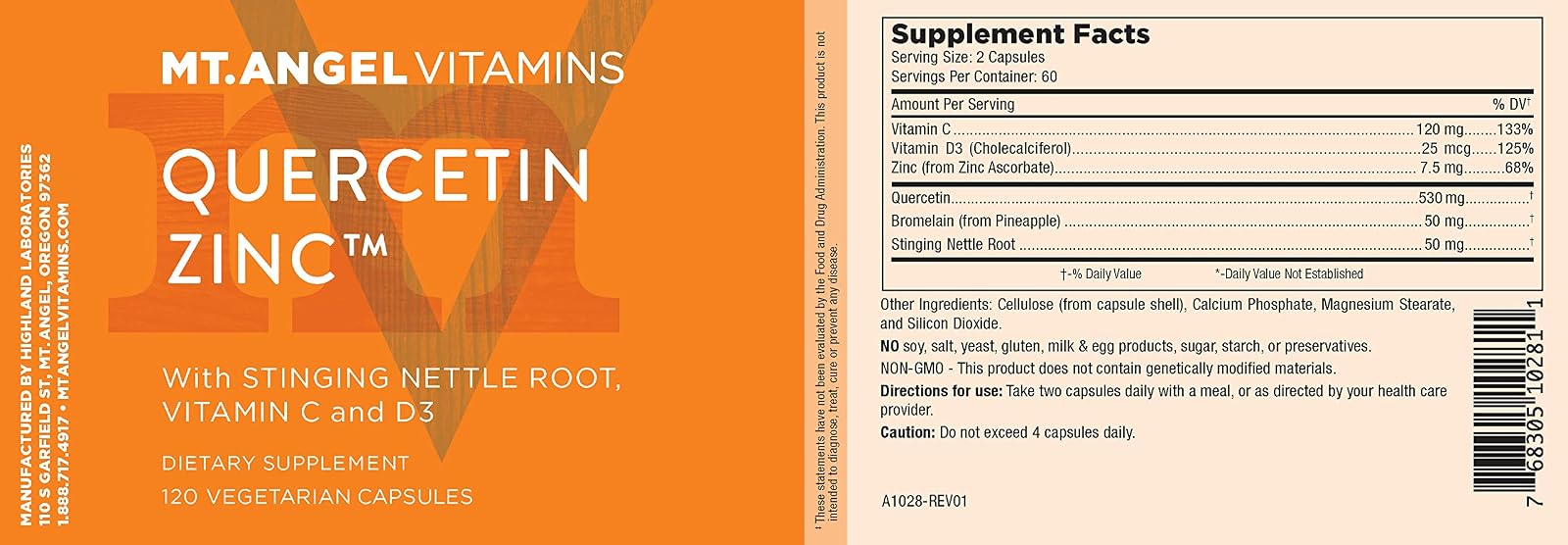 High potency Zinc Quercetin formula