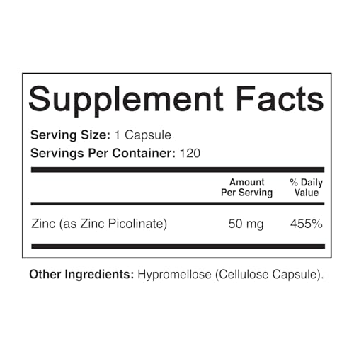 high potency zinc supplement 50 mg