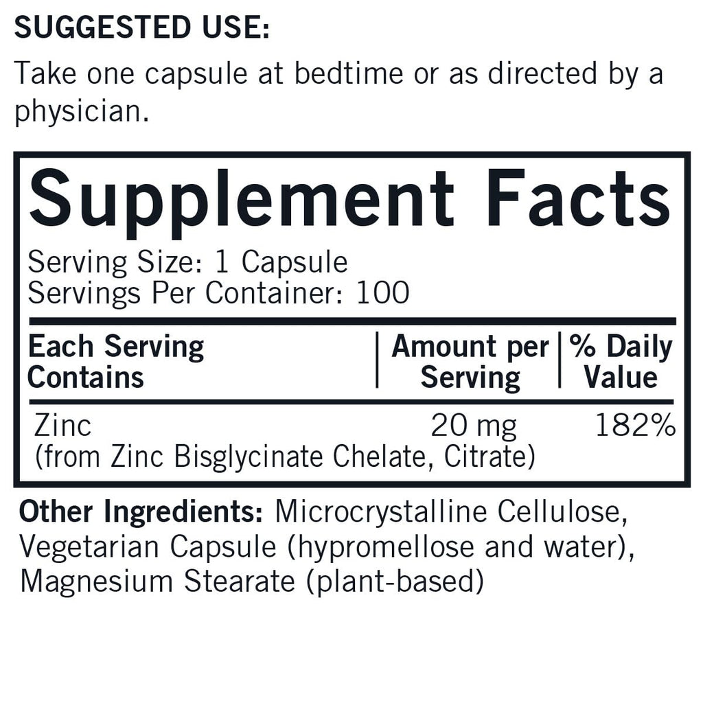 high potency zinc supplement capsules