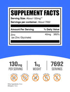 High potency zinc supplement powder