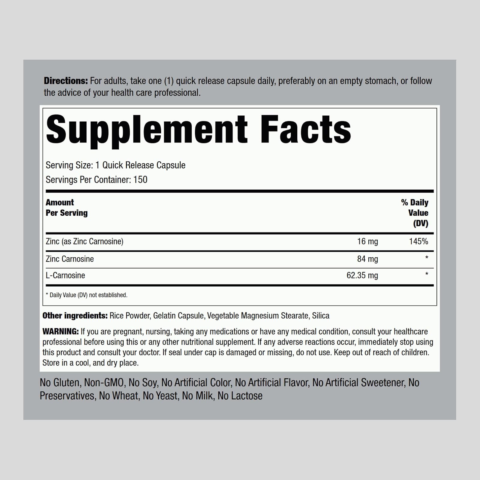 high potency zinc supplement