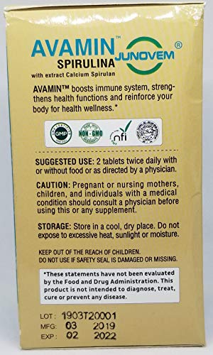 High protein Avamin Spirulina supplements