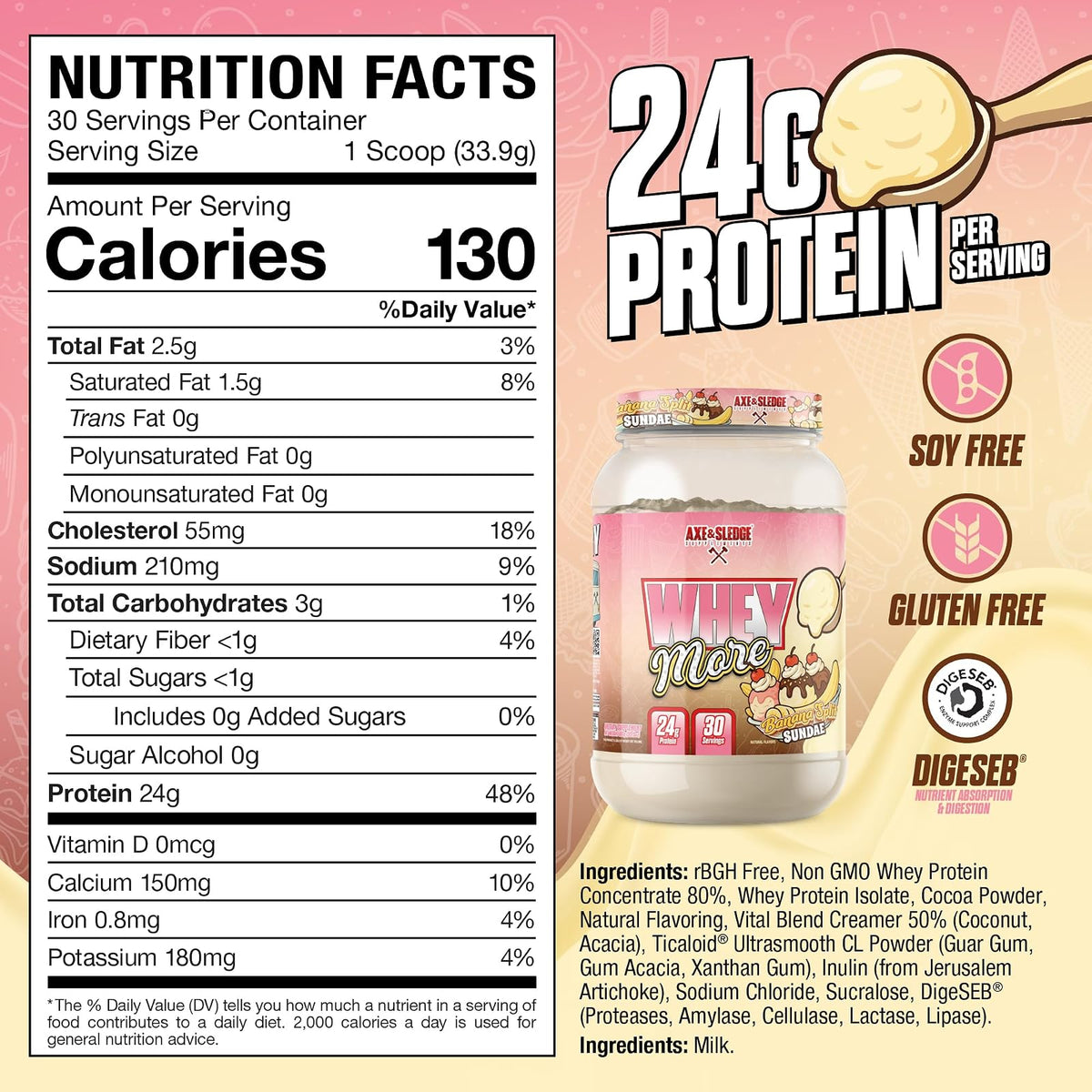 high protein banana split sundae