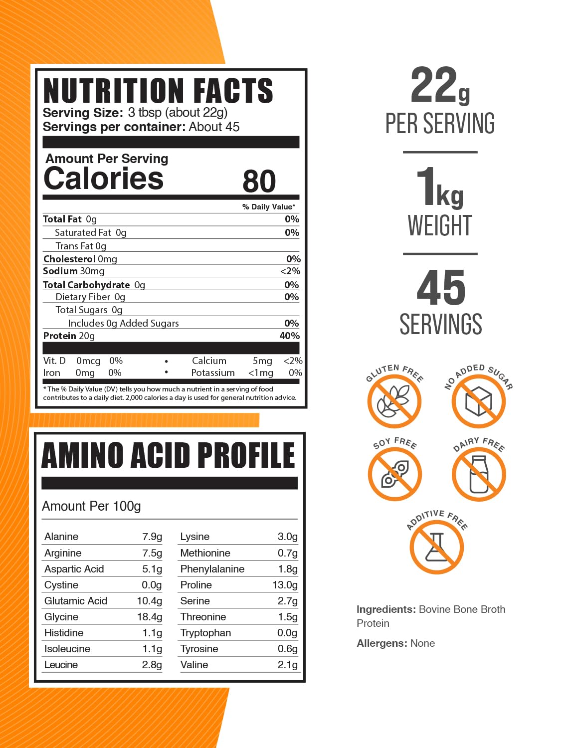 high protein beef bone broth supplement
